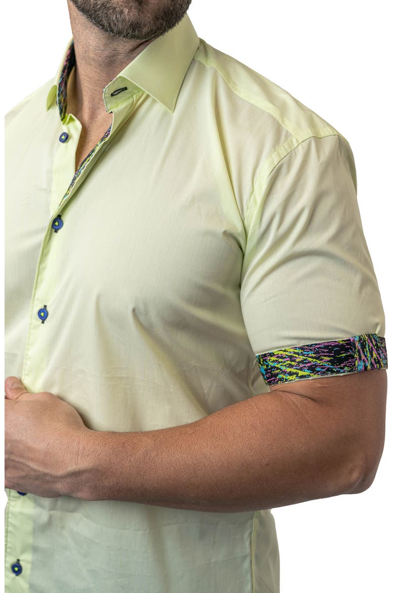 Galileo Calamansi Yellow Contemporary Fit Short Sleeve Button-Up Shirt ...