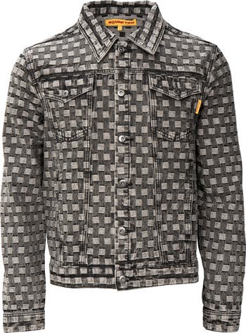 Round Two Jacquard Check Denim Jacket | Nordstrom