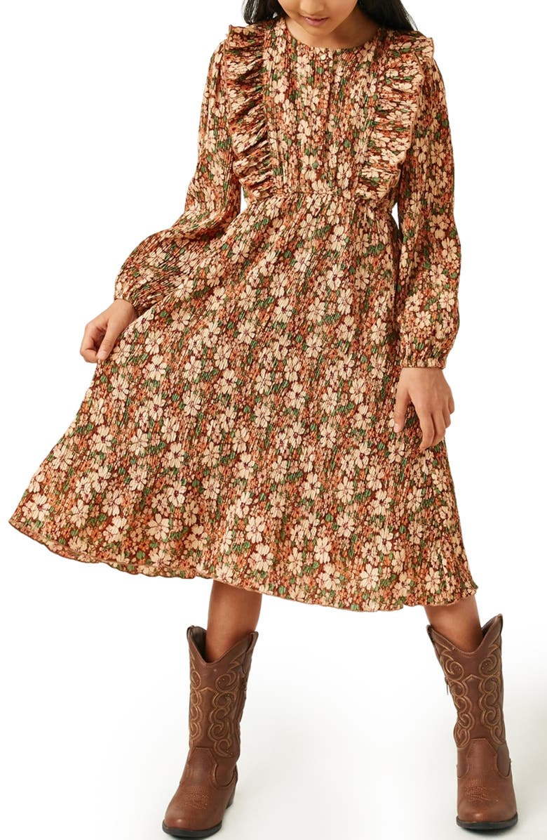 Hayden Girls Kids' Ruffled Yoke Long Sleeve Dress | Nordstromrack