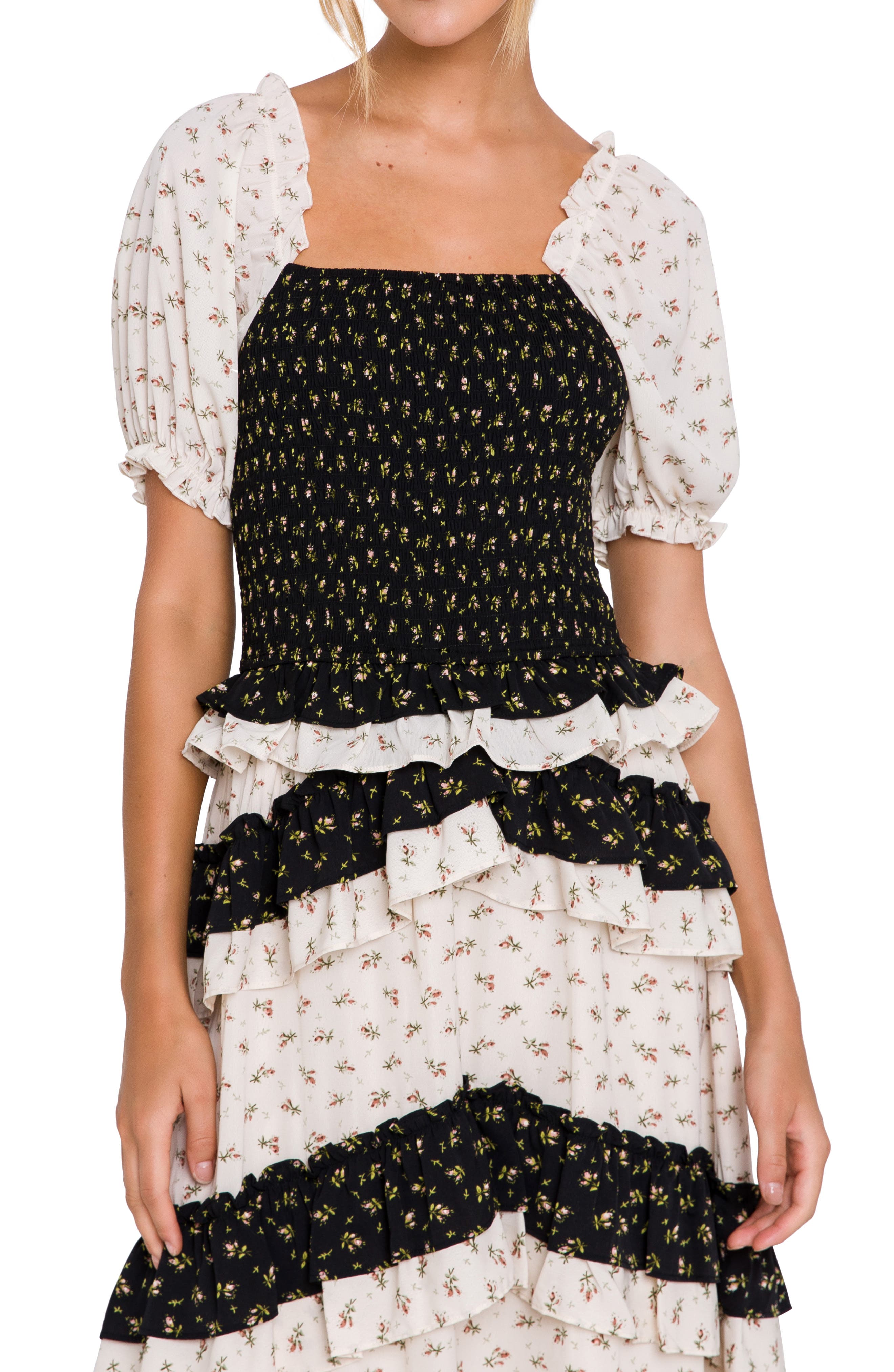 Free the Roses Floral Print Smocked Top | Nordstrom
