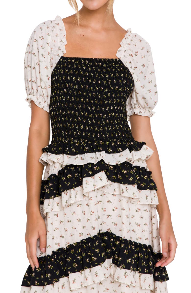 Free the Roses Floral Print Smocked Top | Nordstrom