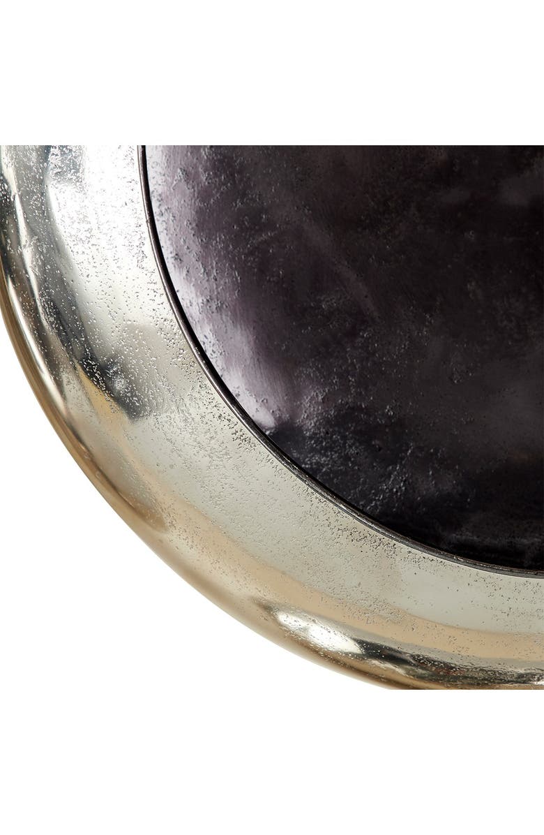 WILLOW ROW Metallic Silver and Gunmetal Round Metal Plate Wall Decor ...