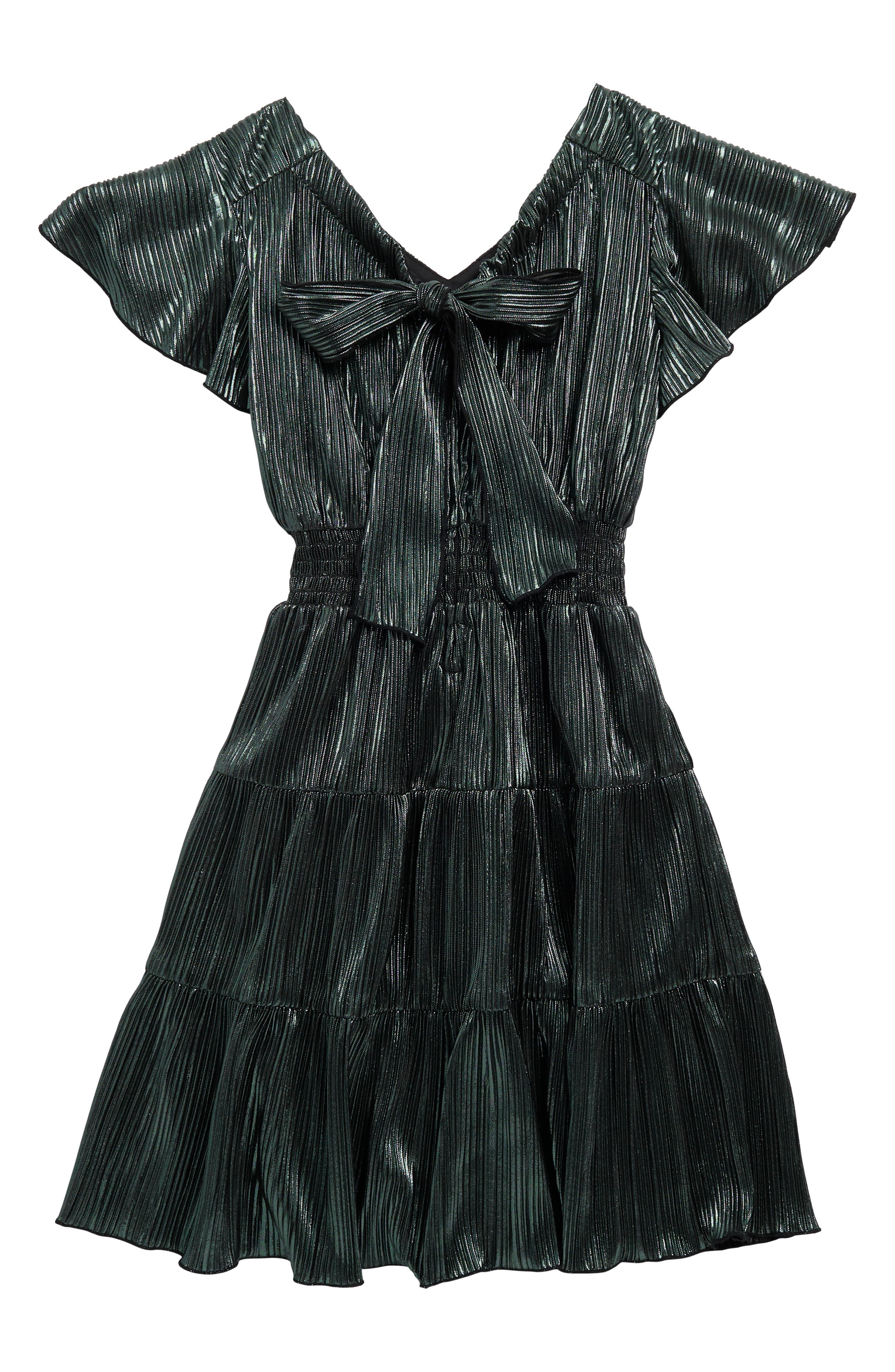 LOVE, NICKIE LEW Kids' Plissé Pleat Dress & Ponytail Holder Set ...