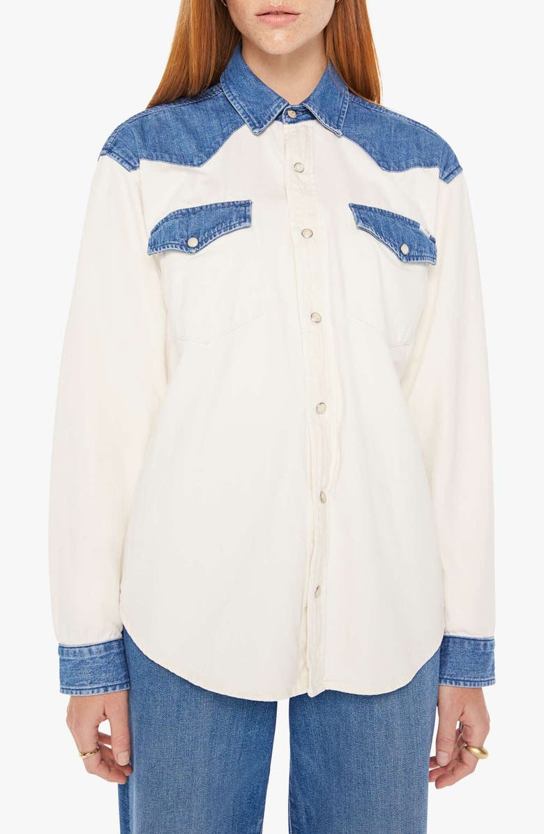 MOTHER The Tycoon Cotton Denim Western Shirt | Nordstromrack