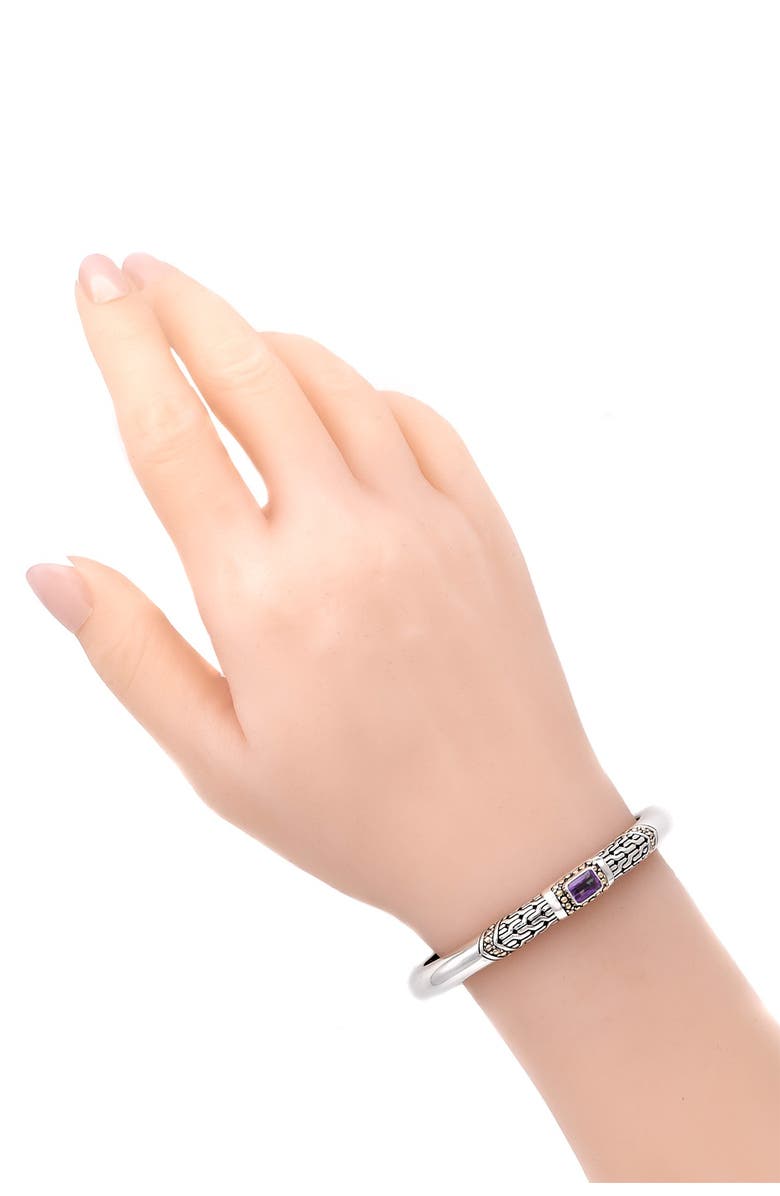 DEVATA Sterling Silver & 18K Gold Amethyst Cuff Bracelet | Nordstromrack