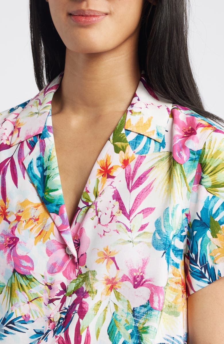Tommy Bahama Garden of Hope Courage Floral Print Silk Camp Shirt ...