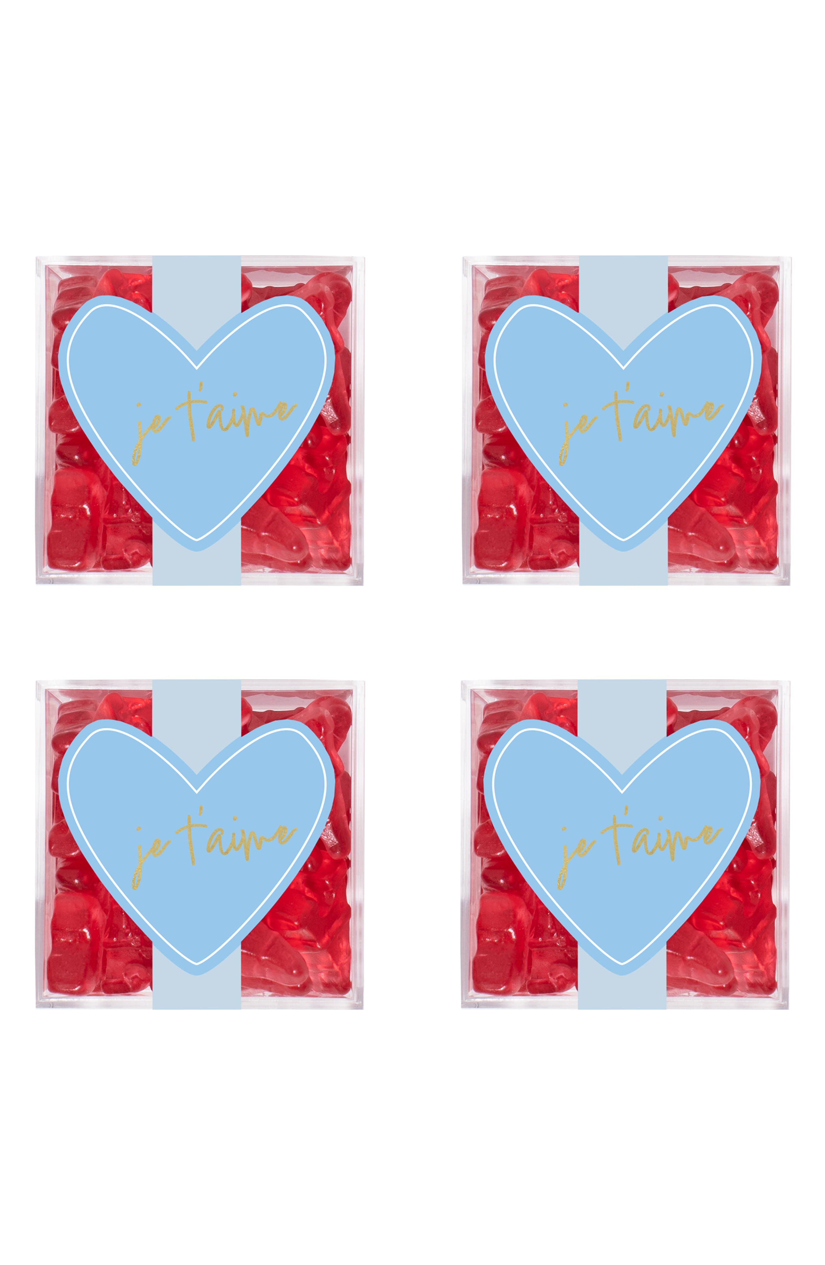 sugarfina Je T'aime Raspberry Eiffel Towers Set of 4 Candy Cubes ...
