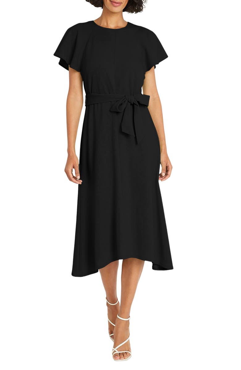 Maggy London Flutter Sleeve Tie Waist Midi Dress | Nordstromrack