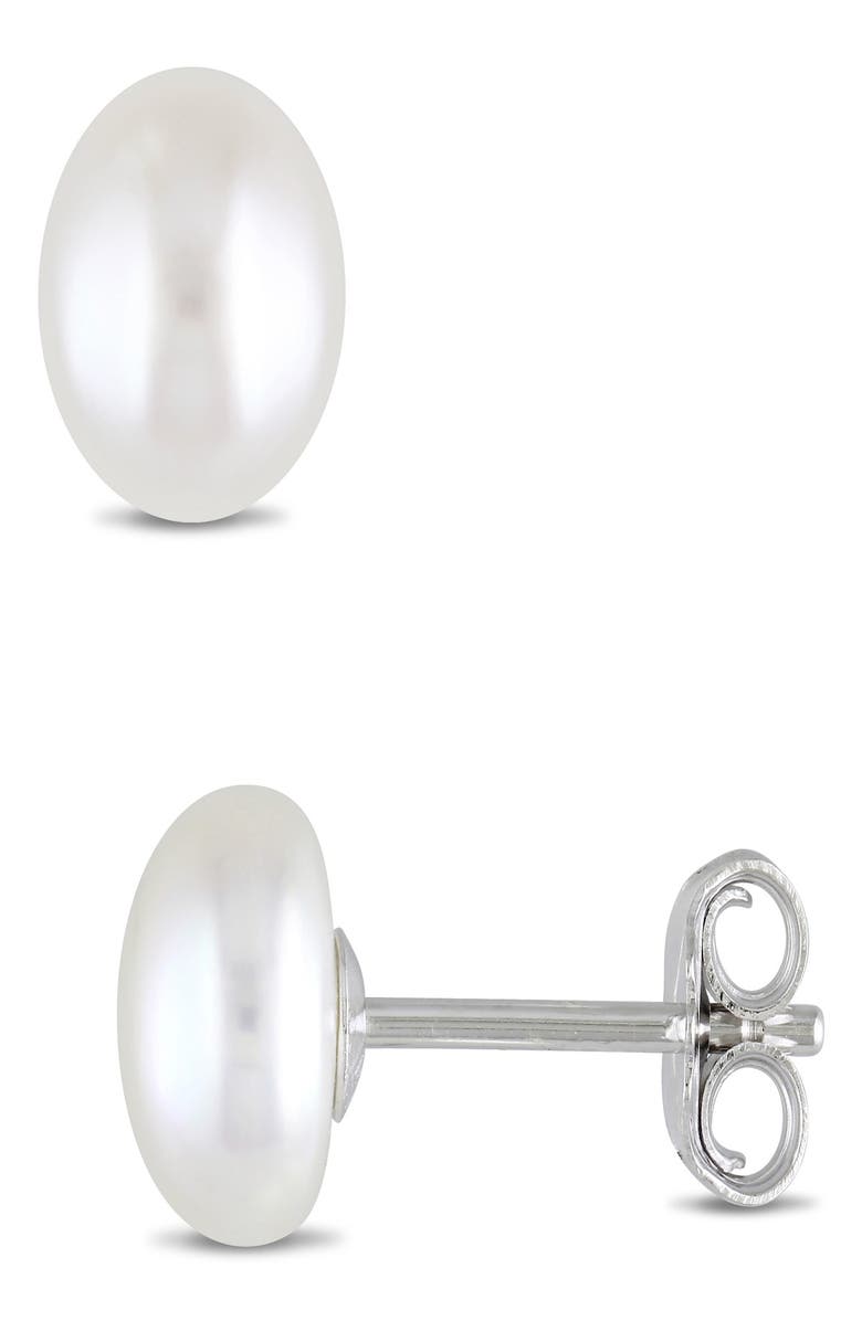 DELMAR Sterling Silver Round Aquamarine & Diamond Halo Drop Earrings ...
