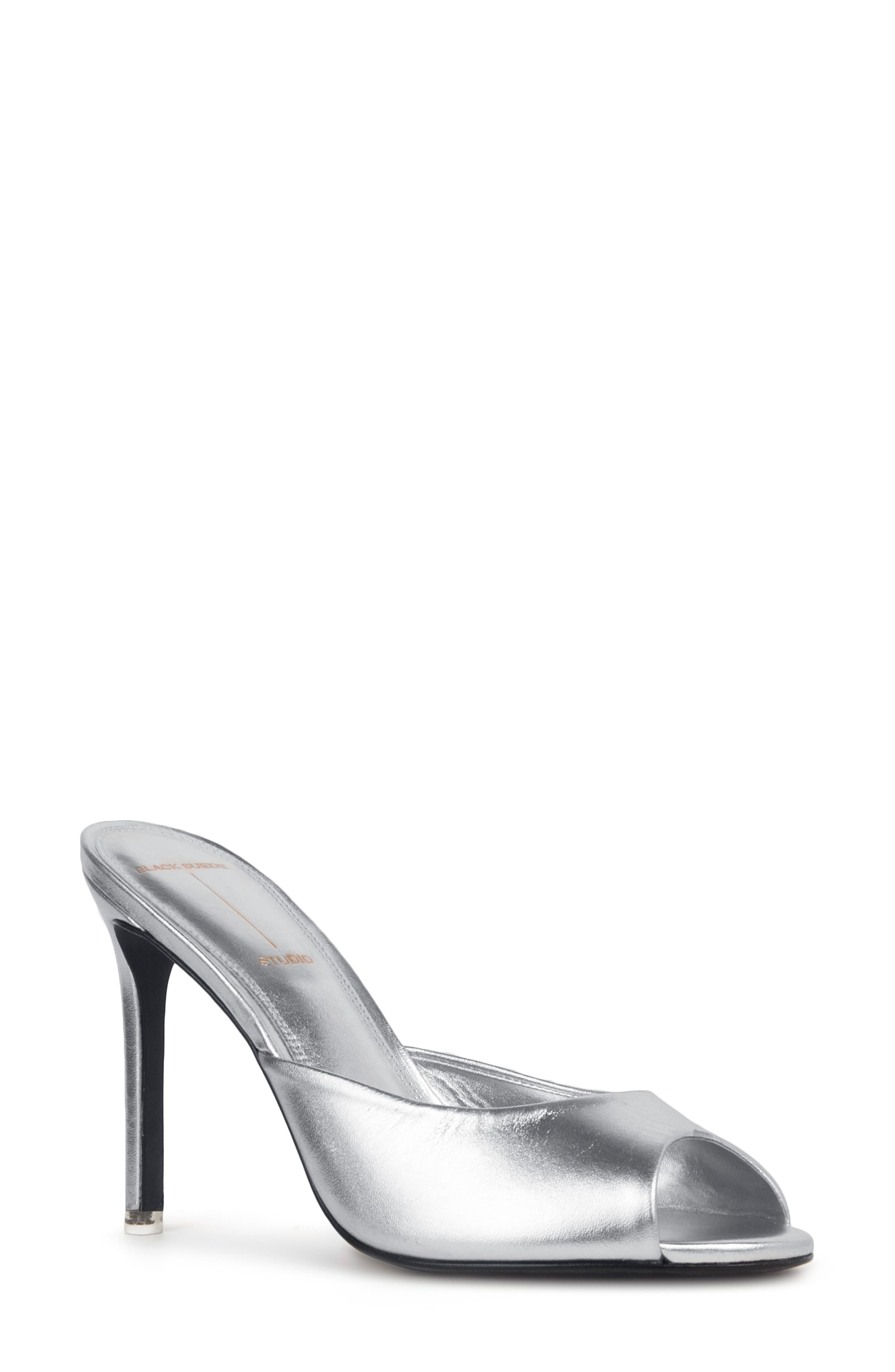 BLACK SUEDE STUDIO Alessia Metallic Stiletto Sandal (Women) | Nordstromrack