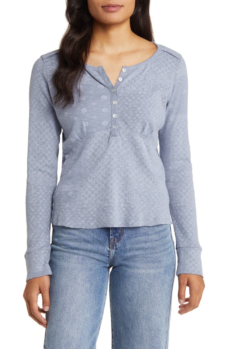 Lucky Brand Mix Print Long Sleeve Henley | Nordstromrack