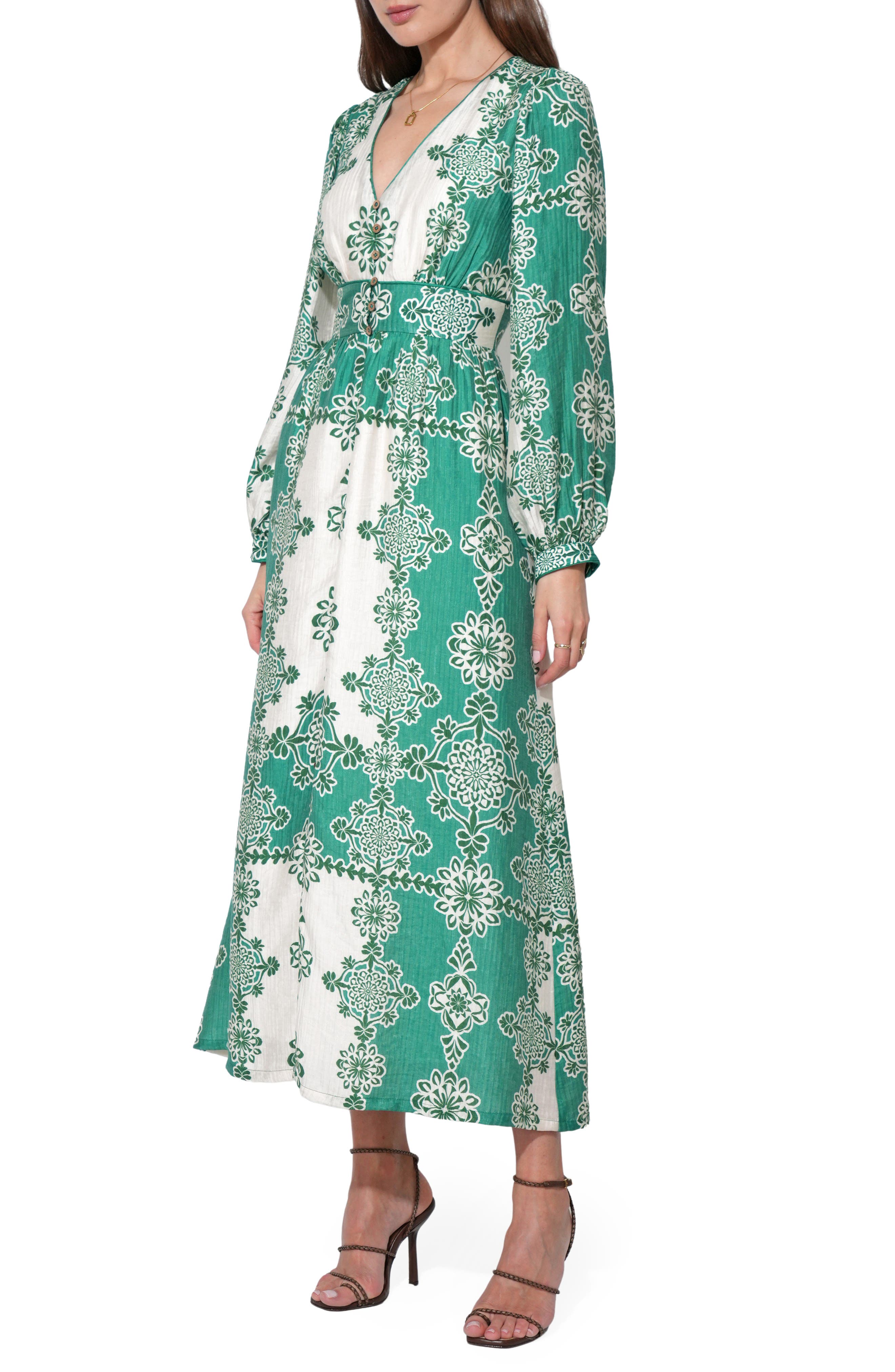 Adelyn Rae Athena Long Sleeve Maxi Dress | Nordstrom