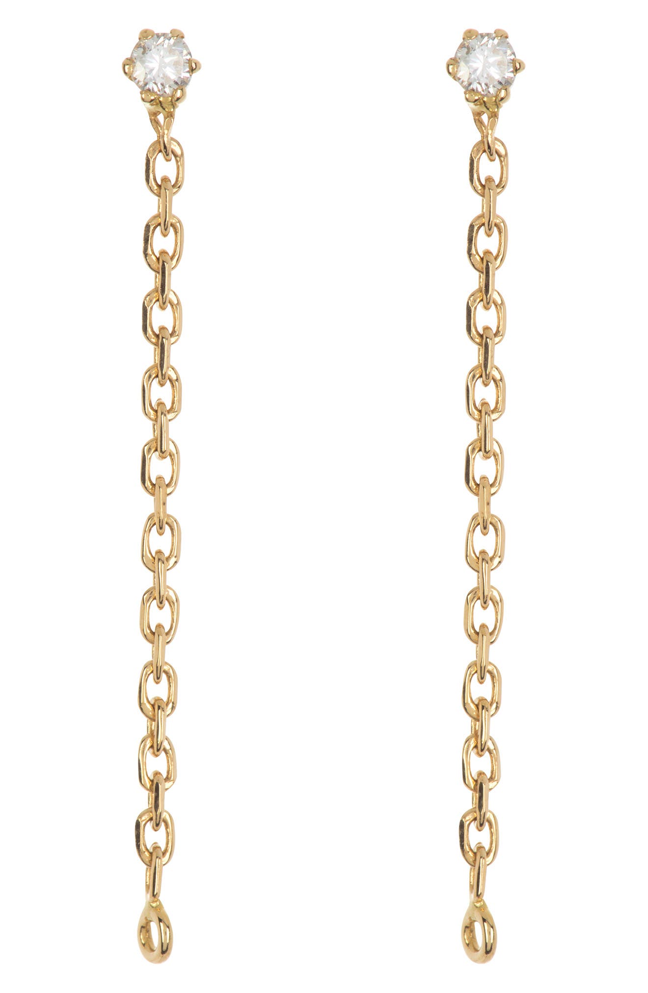 Bony Levy 18K Gold Diamond Linear Chain Drop Earrings - 0.06ct ...