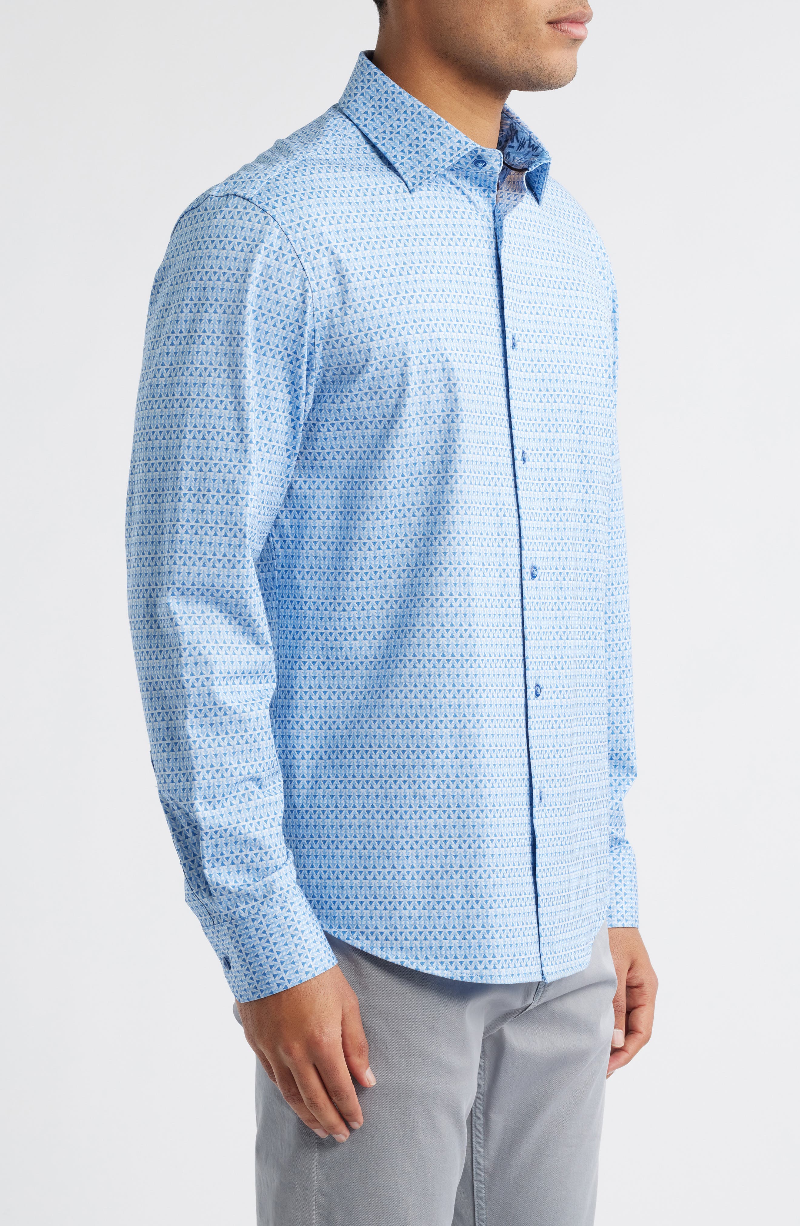 Bugatchi Jimmy OoohCotton® Geo Print Button-Up Shirt | Nordstrom