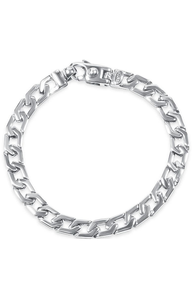 Bliss Diamond Braccio Men's 26 Gram Trap Link Solid Silver Bracelet 8.5 ...