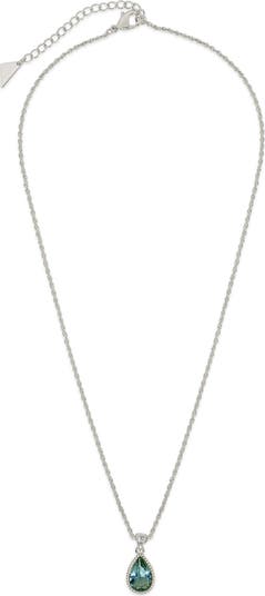 Sterling Forever Ciana Cubic Zirconia Teardrop Pendant Necklace ...