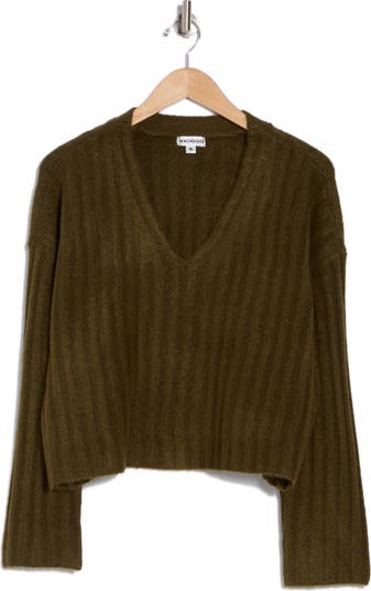 Vigoss V-Neck Mossy Ribbed Sweater | Nordstromrack