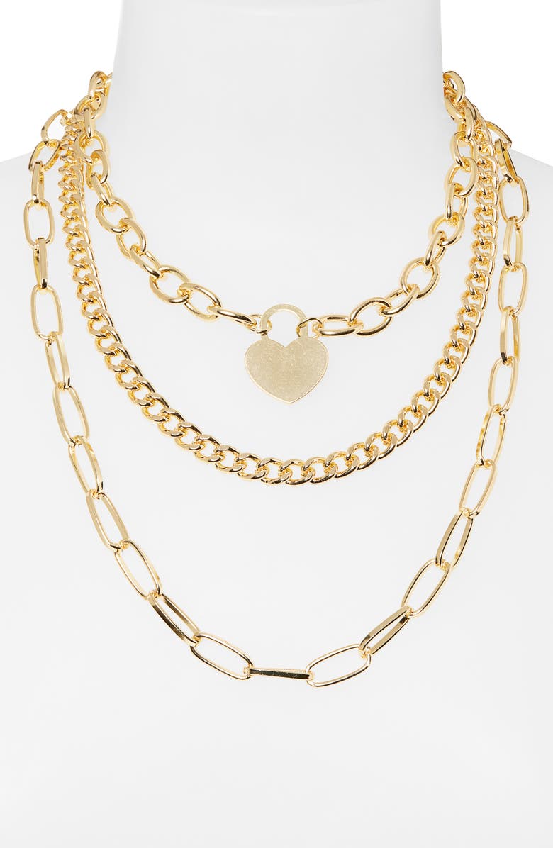 Tasha Heart Pendant Triple Layer Necklace | Nordstromrack