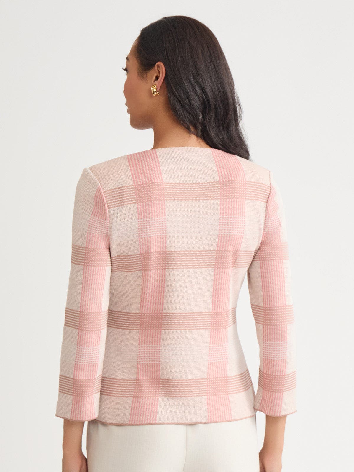 Tailored Multi Color Plaid Knit Jacket (Women) | Nordstrom