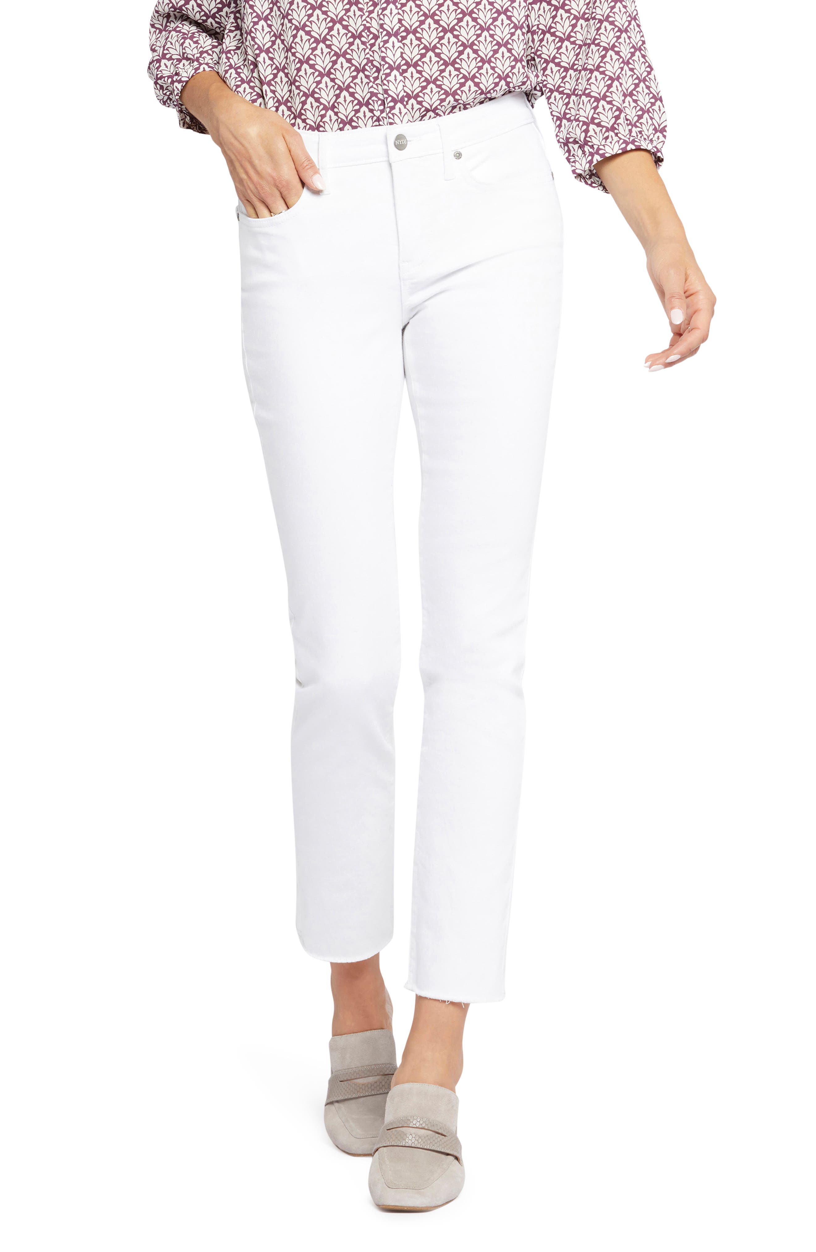 NYDJ Sheri Frayed Hem Slim Jeans | Nordstrom