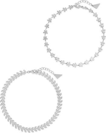 Sterling Forever Set of 2 Anklets | Nordstromrack