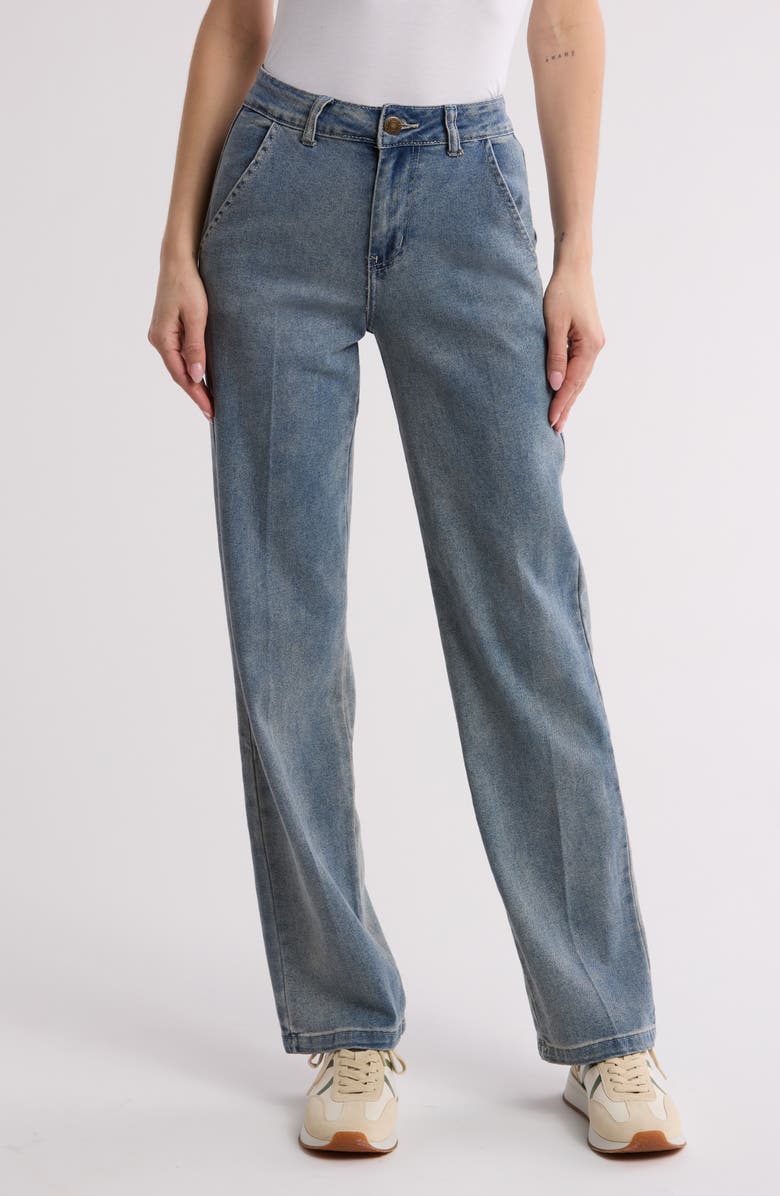 FLYING ANGEL High Waist Straight Leg Jeans | Nordstromrack