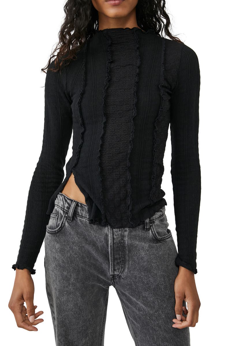 Free People Lula Mock Neck Long Sleeve Knit Top | Nordstromrack