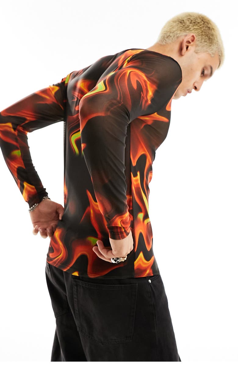 ASOS DESIGN Muscle Fit Long Sleeve Mesh T-Shirt | Nordstromrack