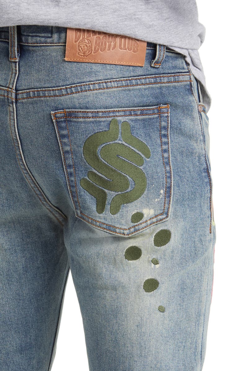 Billionaire Boys Club Moonrocks Slim Fit Embroidered Rip & Repair Jeans ...