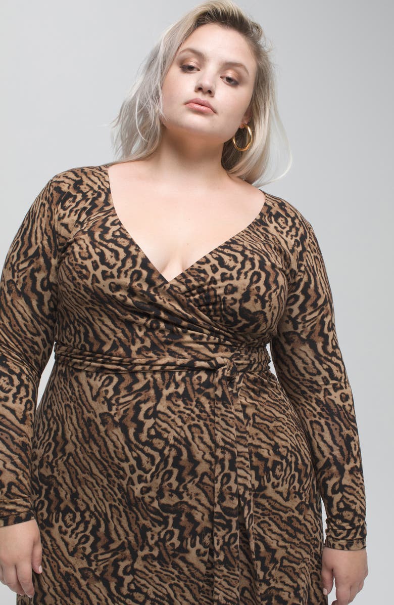 Good American Holiday Long Sleeve Wrap Dress | Nordstromrack