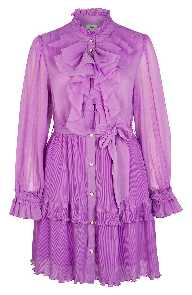 River Island Frilly Long Sleeve Minidress | Nordstromrack