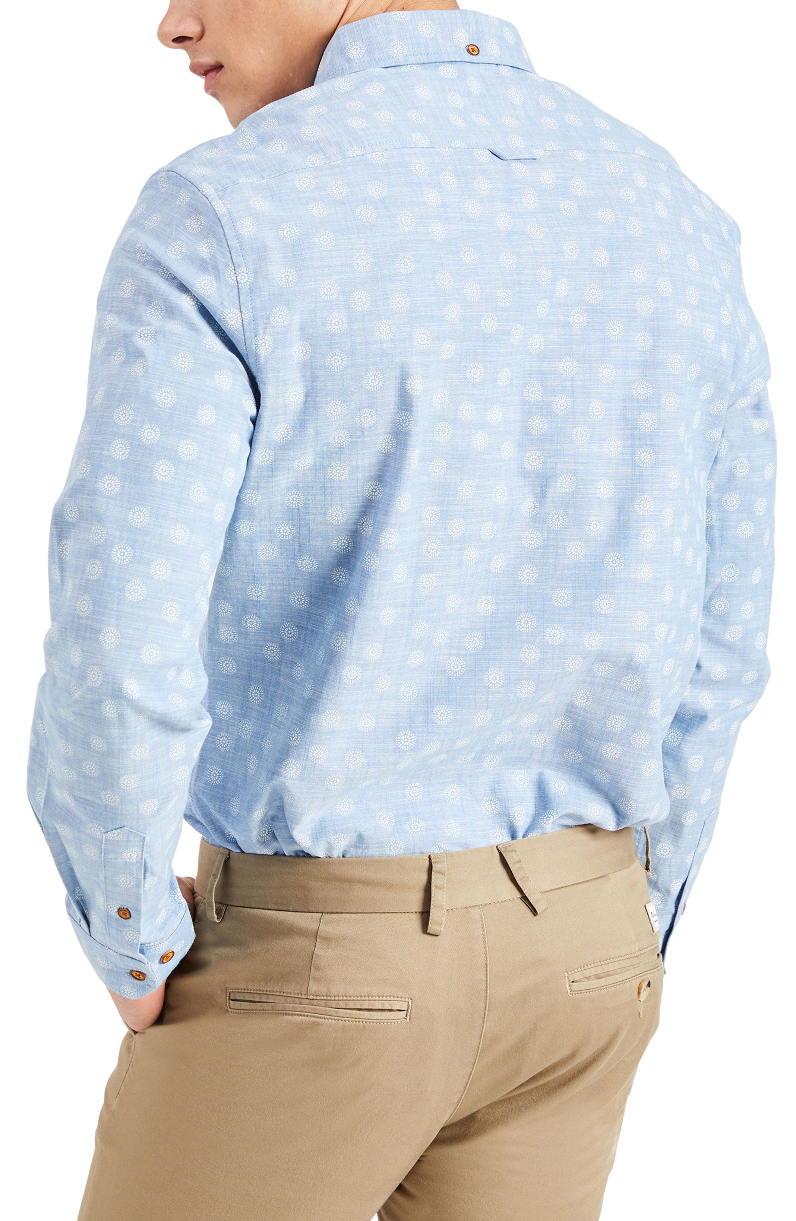 Ben Sherman Geometric Chambray Button-Down Shirt | Nordstromrack