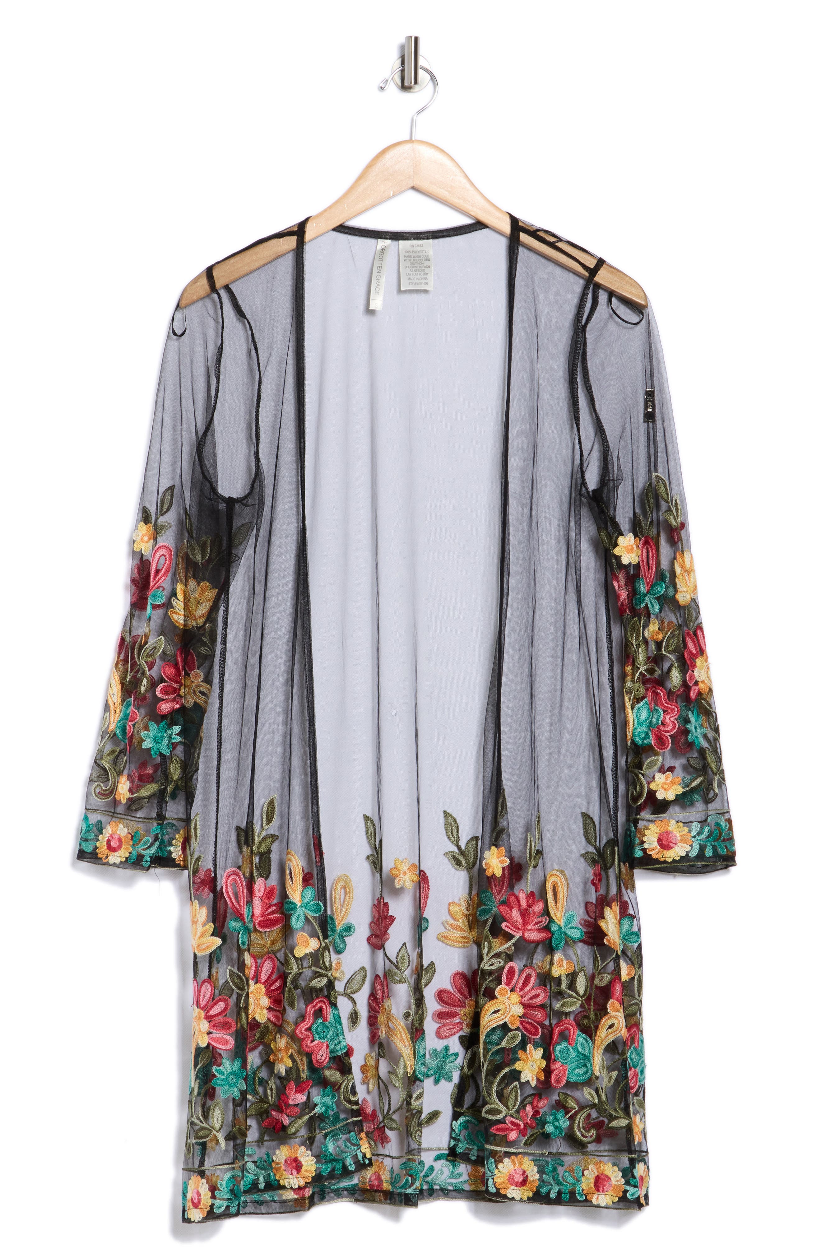 Forgotten Grace Embroidered Mesh Duster | Nordstromrack