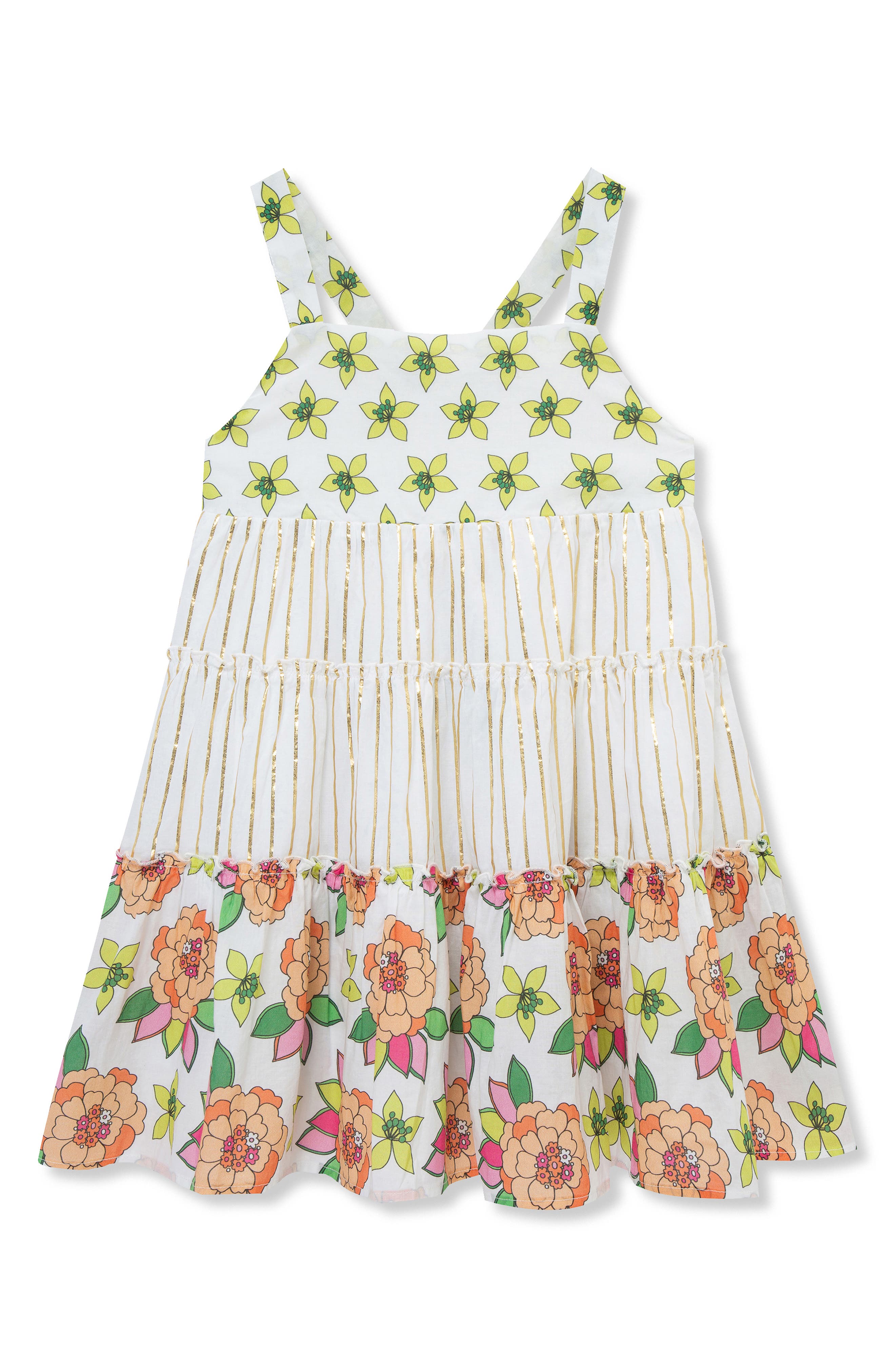 Peek Aren't You Curious Kids' Mixed Print Tiered Cotton Sundress ...