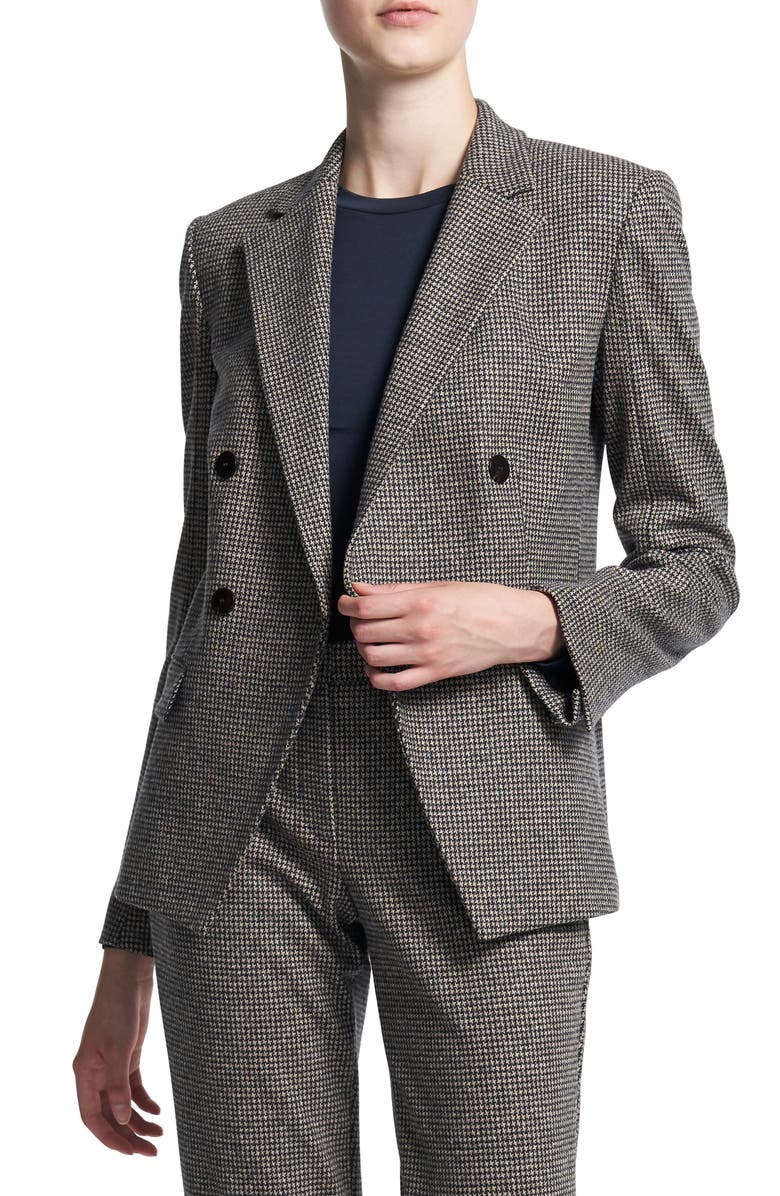Theory Abbot Puppytooth Check Cashmere Double Breasted Jacket ...