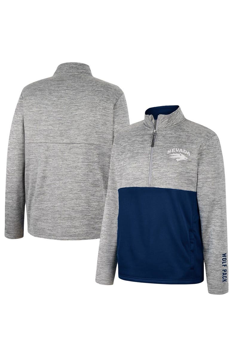 COLOSSEUM Men's Colosseum Gray Nevada Wolf Pack John Half-Zip Jacket ...