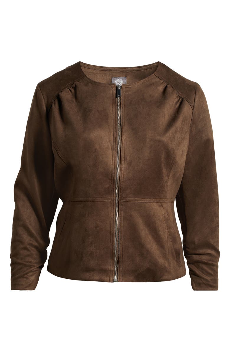 Vince Camuto Collarless Faux Suede Jacket | Nordstromrack