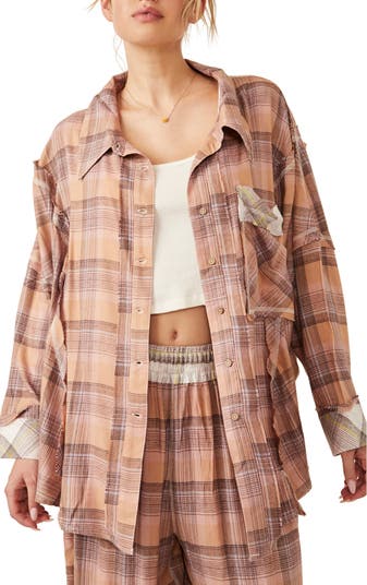 Free People Fallin' for Flannel Oversize Pajama Shirt | Nordstromrack