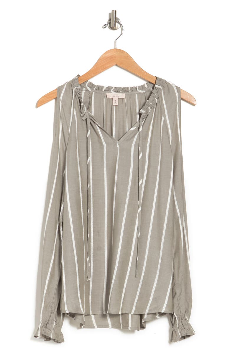 COMO VINTAGE Striped Cold Shoulder Blouse | Nordstromrack
