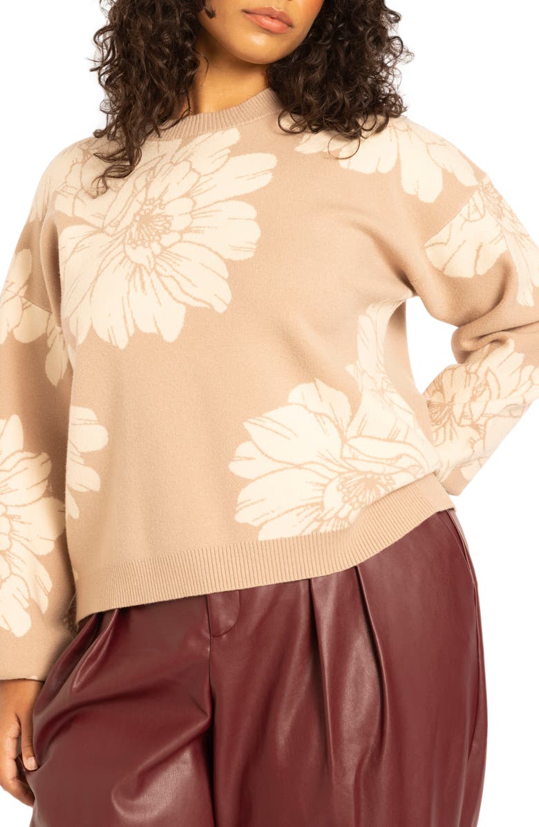 ELOQUII Intarsia Crewneck Sweater | Nordstromrack