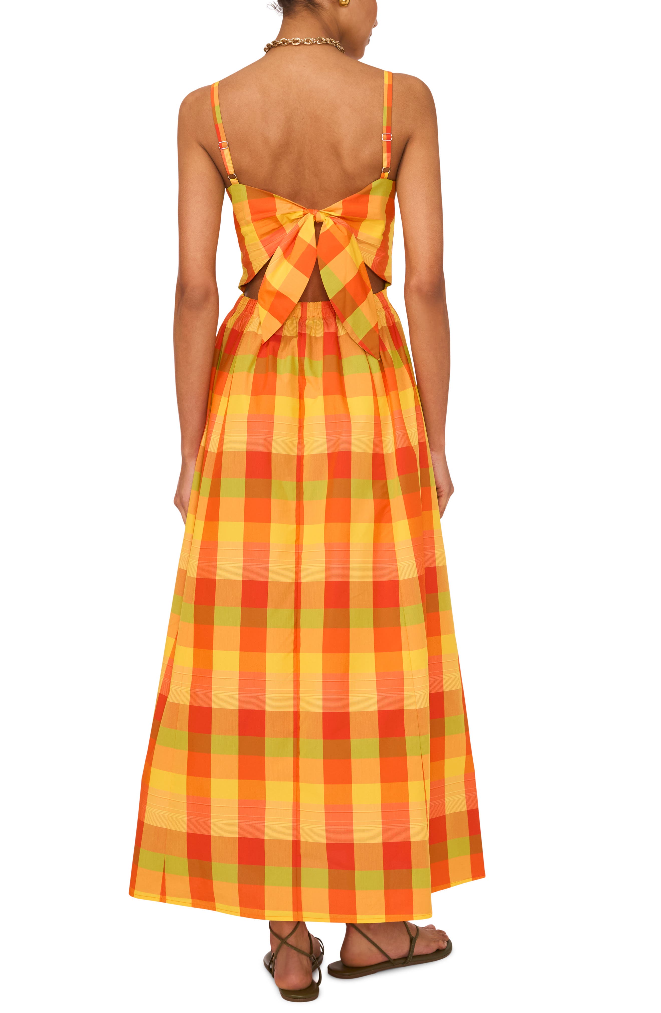 1.STATE Check Print Twist Front Dress | Nordstromrack