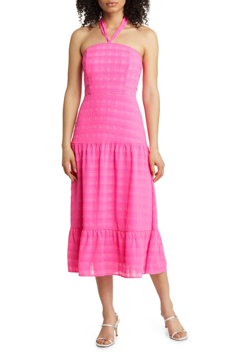 Sam Edelman Textured Check A-Line Maxi Dress | Nordstromrack