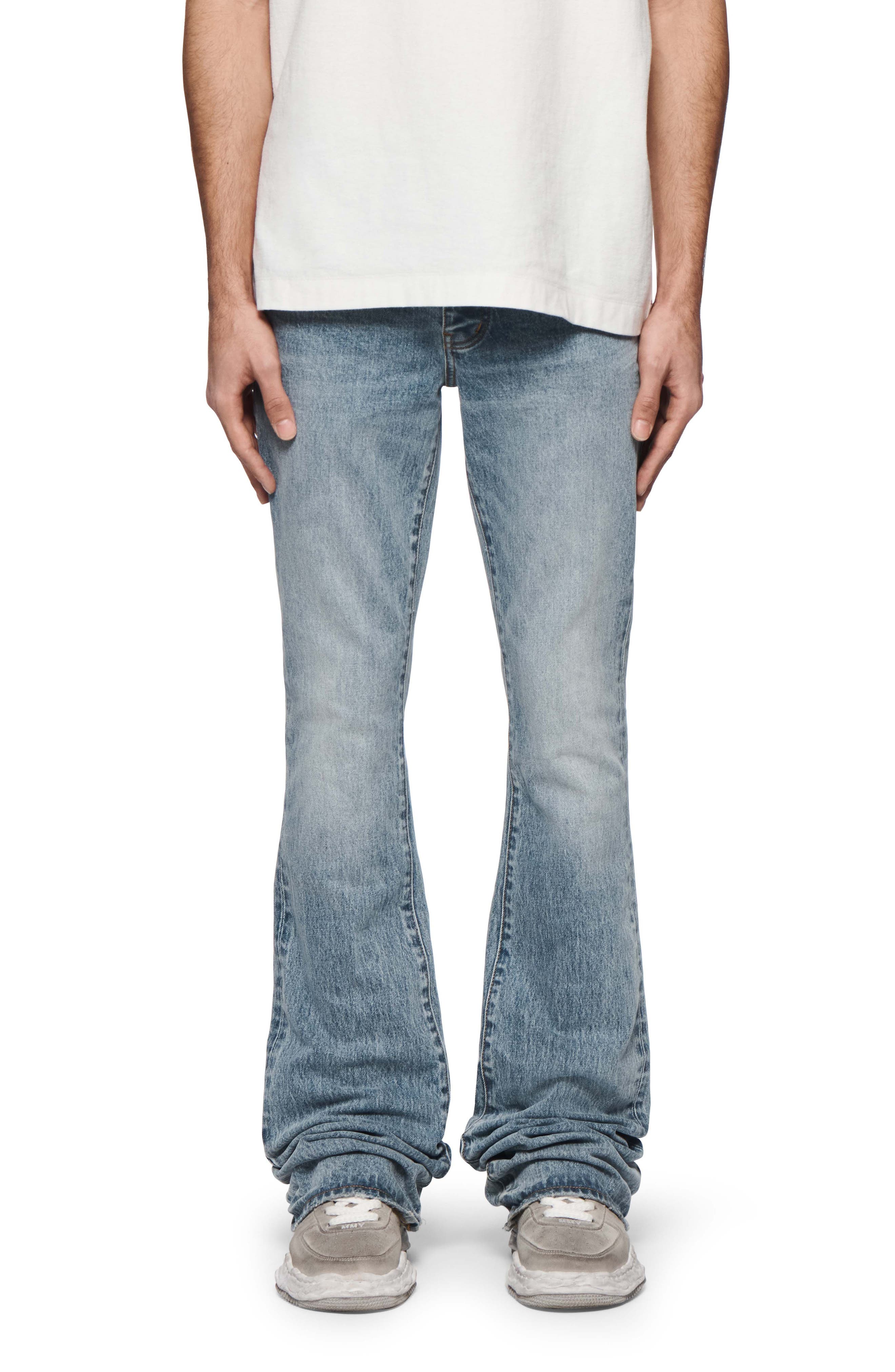 PURPLE BRAND Super Stack Distressed Baggy Flare Jean | Nordstromrack