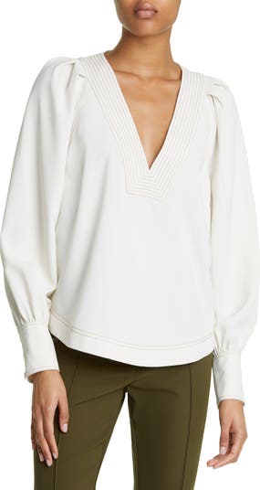 Veronica Beard Osler Puff Shoulder Top | Nordstrom
