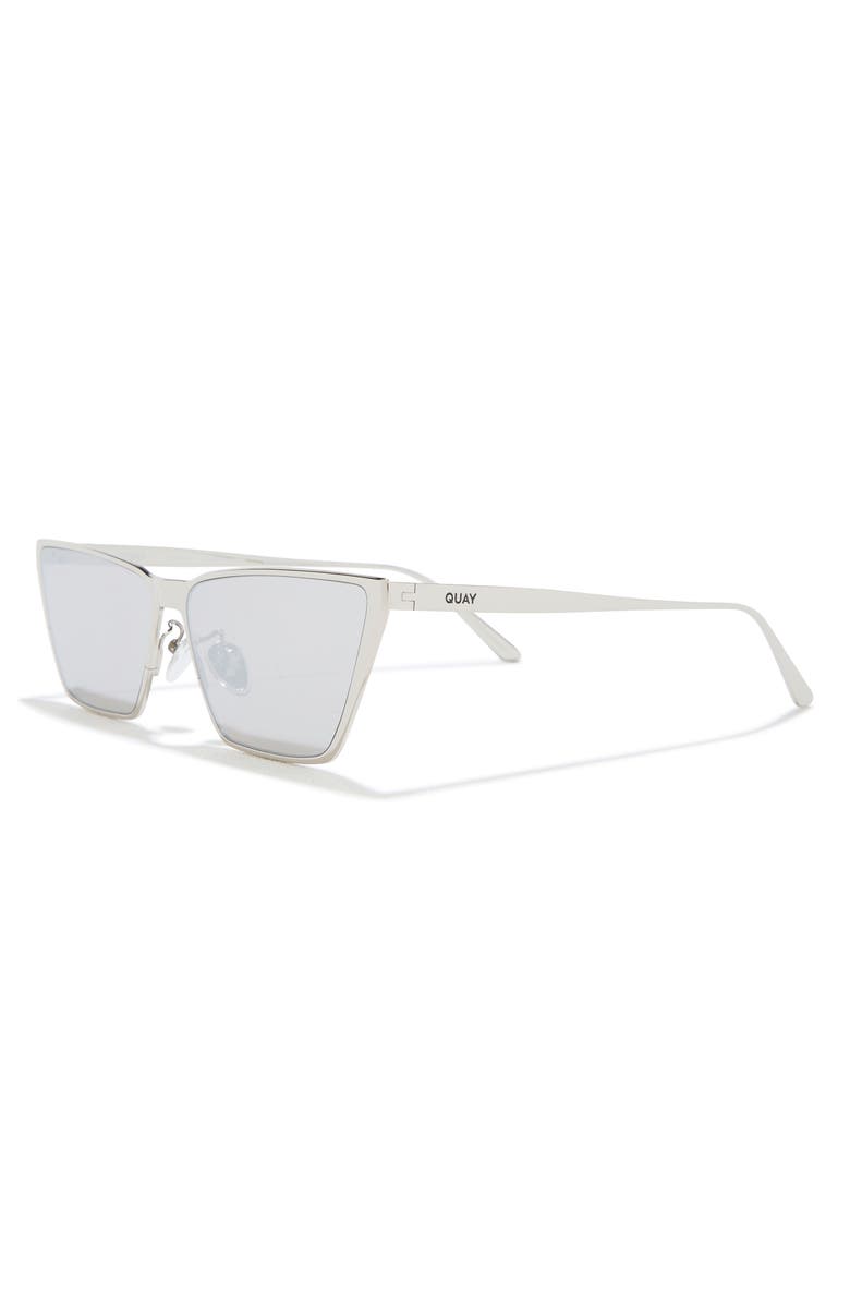 QUAY Bad Habit 63mm Chrome Cat Eye Sunglasses | Nordstromrack