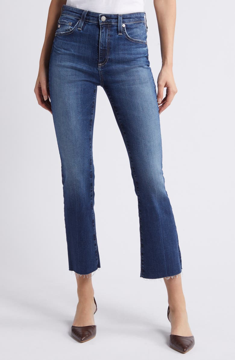 AG Farrah High Waist Raw Hem Crop Bootcut Jeans | Nordstromrack