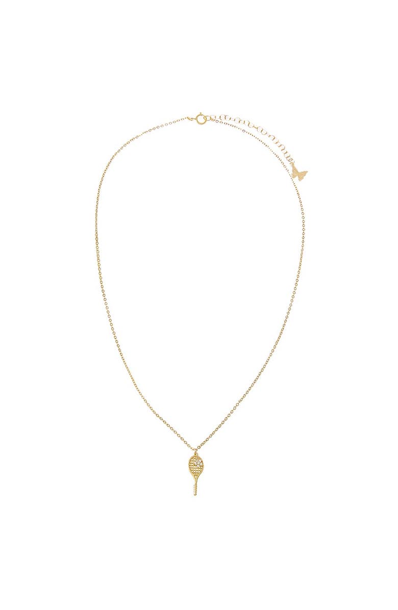 BY ADINA EDEN Mini CZ Flower Tennis Racket Pendant Necklace | Nordstrom