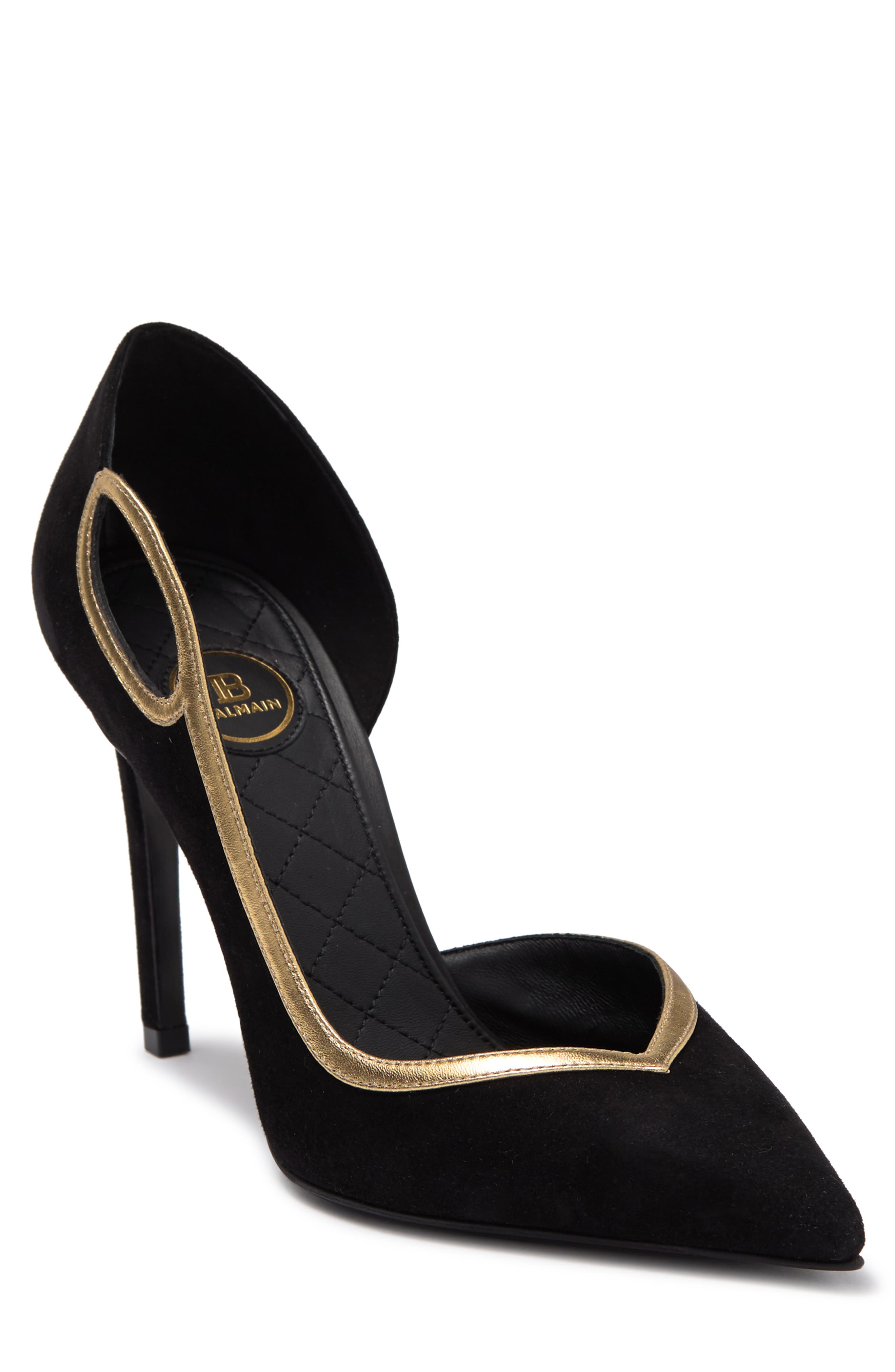 Balmain Miley Pointed Toe Half d'Orsay Leather Pump | Nordstromrack