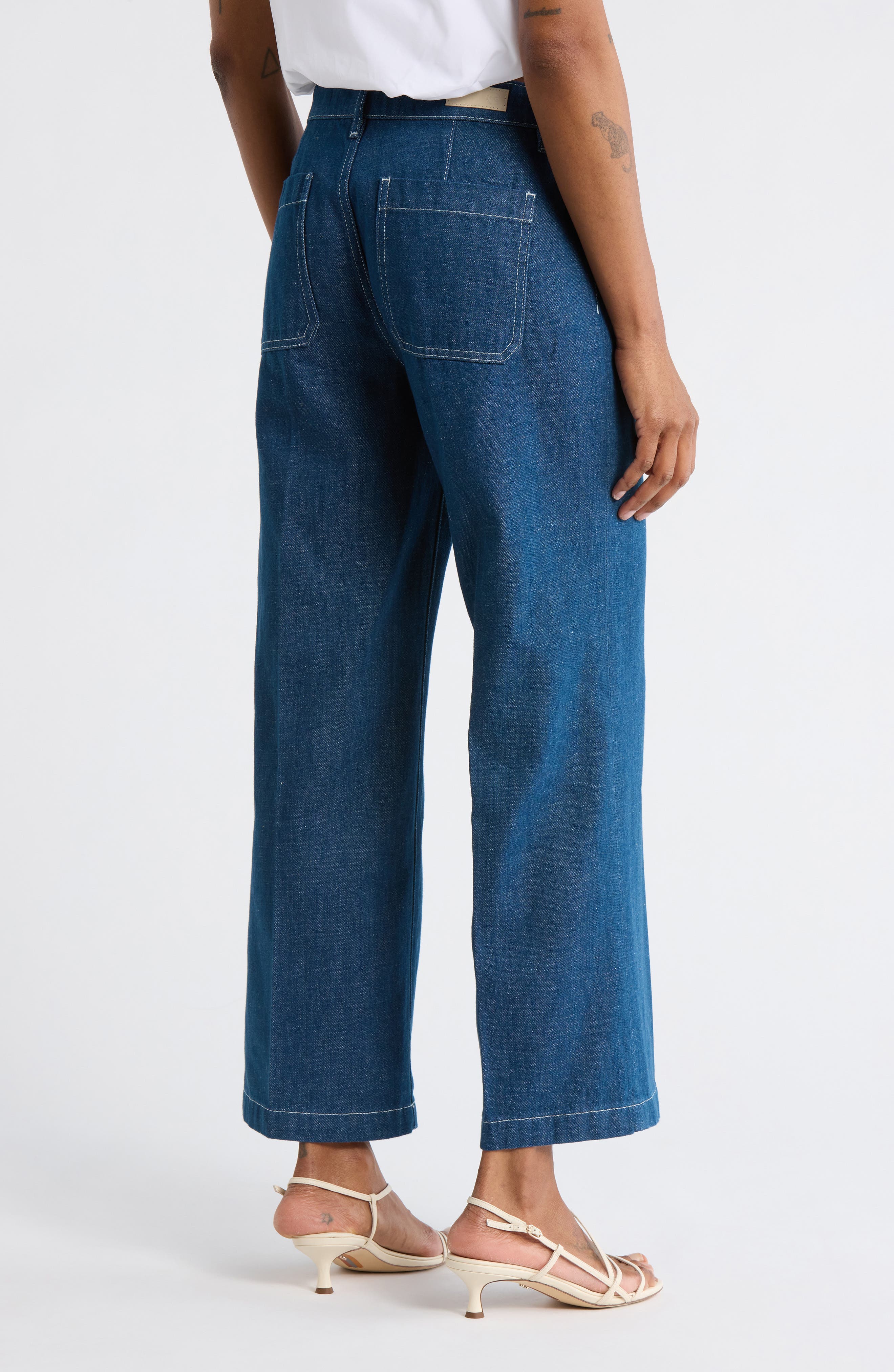 AG Kassie Patch Pocket High Waist Ankle Wide Leg Jeans | Nordstromrack