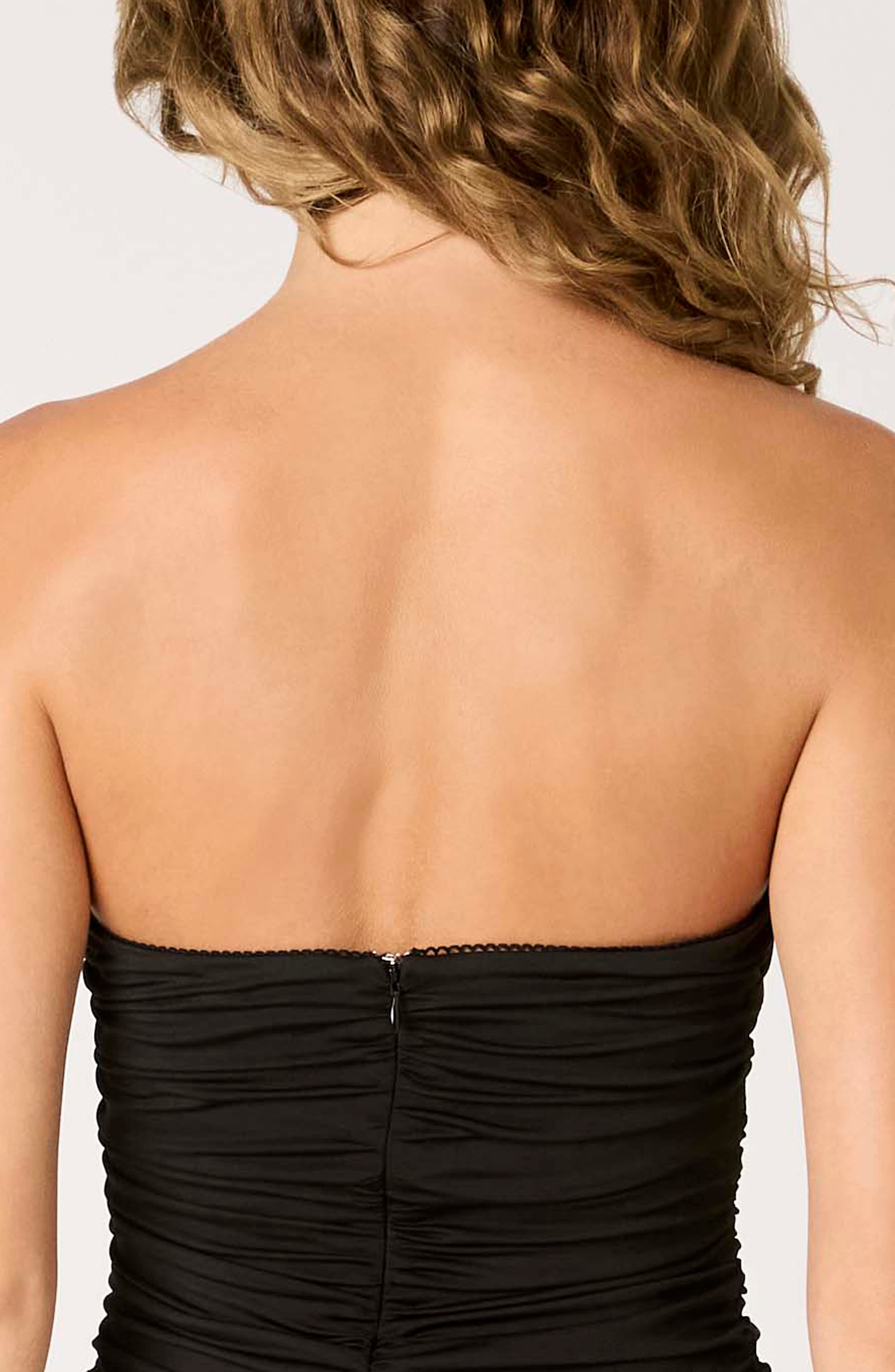 Nia Janay Mixed Media Strapless Bubble Hem Cotton Minidress | Nordstromrack